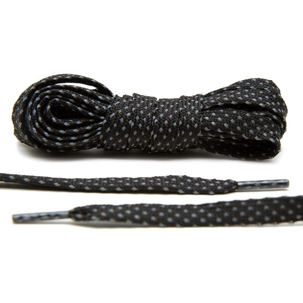 Buy Black - Reflective Flat Laces 2.0 Online | Lace Lab
